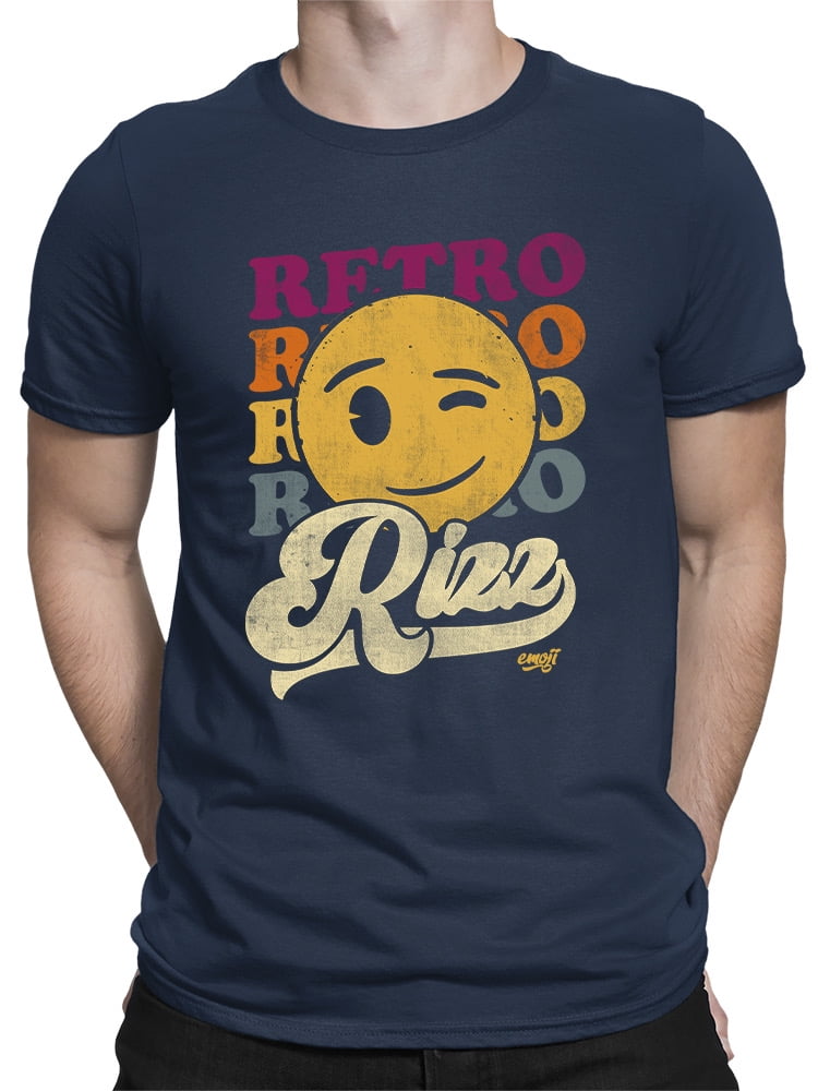 Retro Rizz - Vintage Winking Emoji Graphic Men's T-shirt - Walmart.com