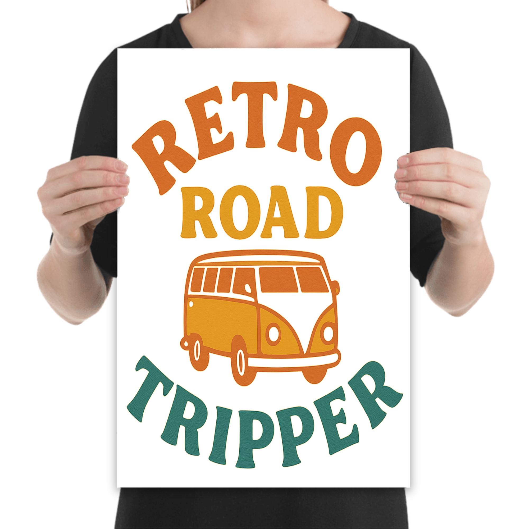 Retro Road Trip Poster, 13x19 Vintage Van Art for Adventure Lovers ...