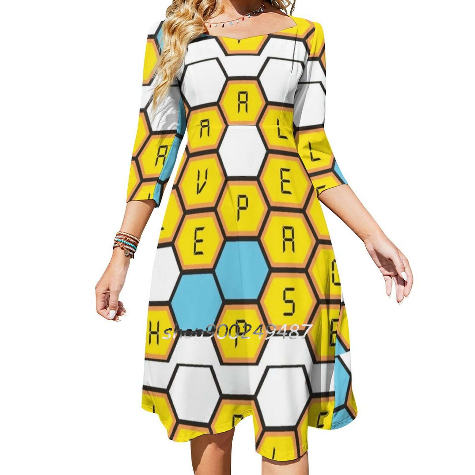 Retro Robot Toy Sweetheart Knot Flared Dress Fashion Design Large Size ...