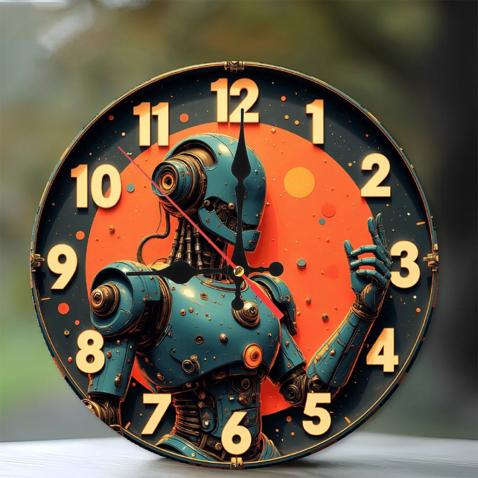 Retro Robot Wall Clock with Unique Design And Functionality 10-Inch ...