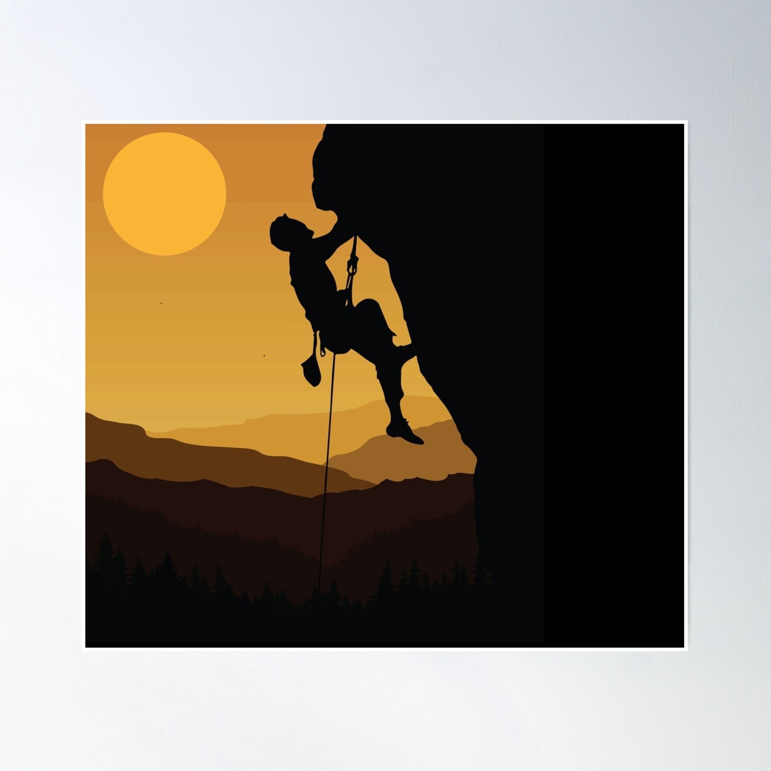 Retro Rock Climbing Bouldering 80S Mountain Rock Climber Poster Wall ...