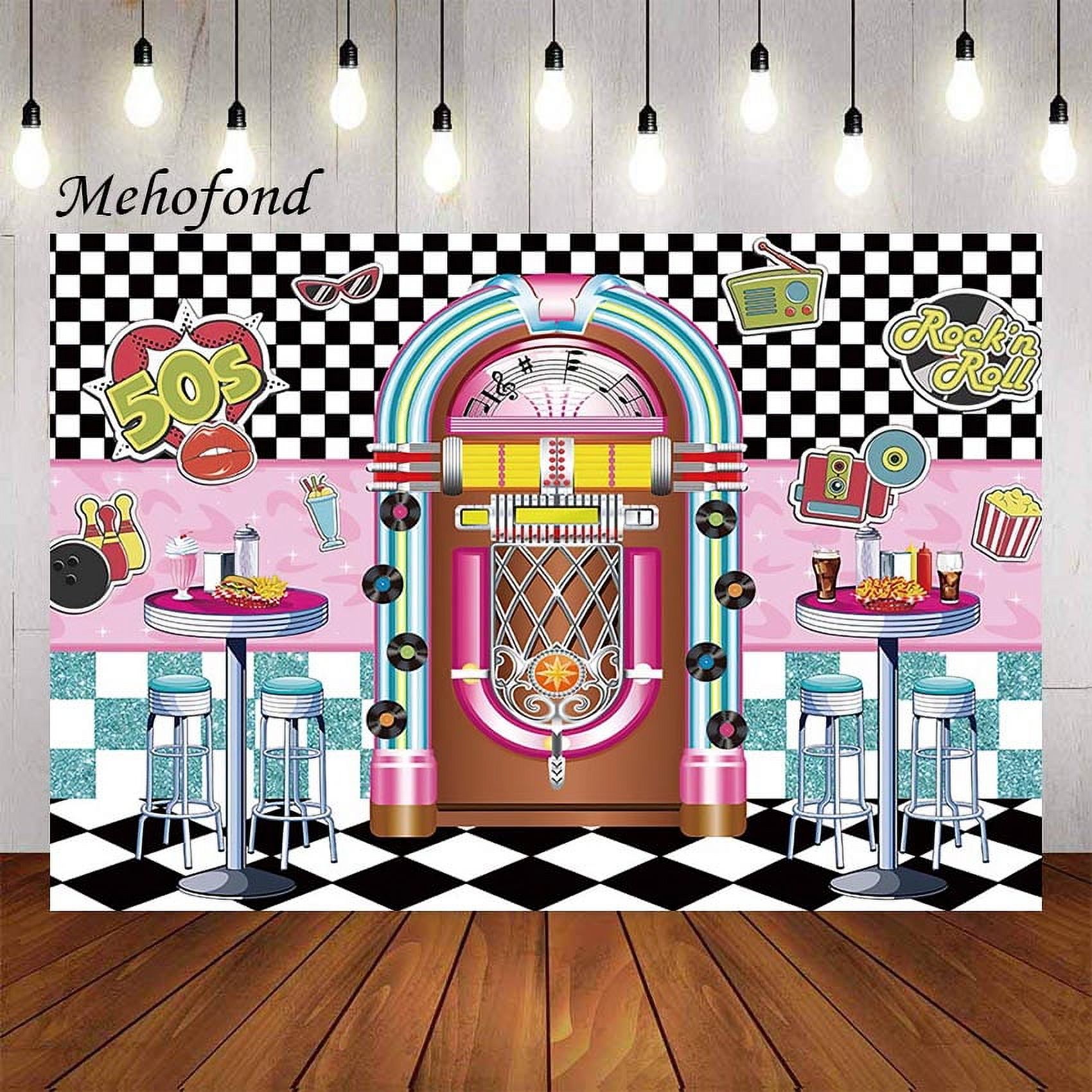 Retro Rock Roll Back to 50's Sock Hop Kids Birthday Party Portrait r ...