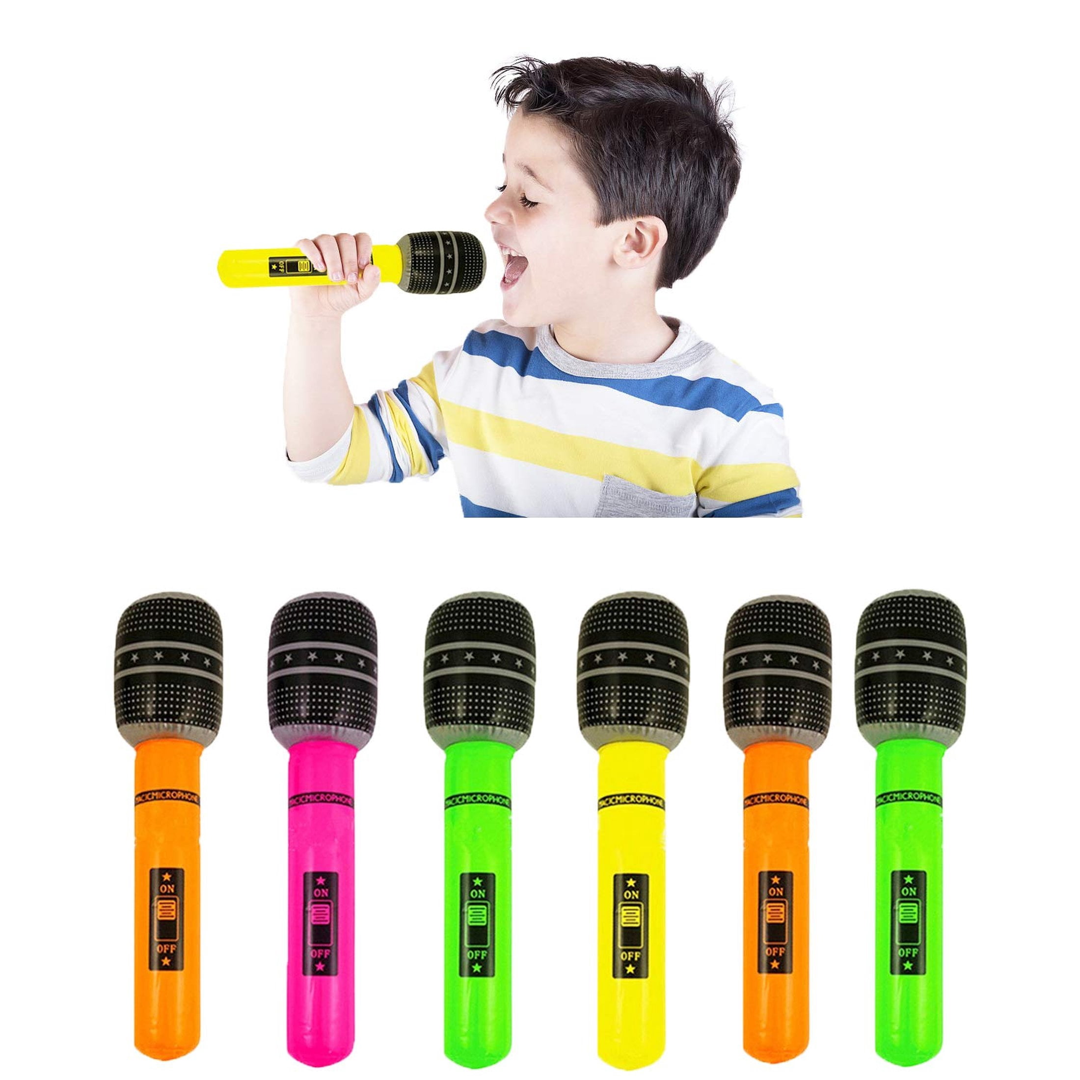 Retro Rockstar Mic Set - 12 Pack Inflatable Microphones for 80s 90s ...