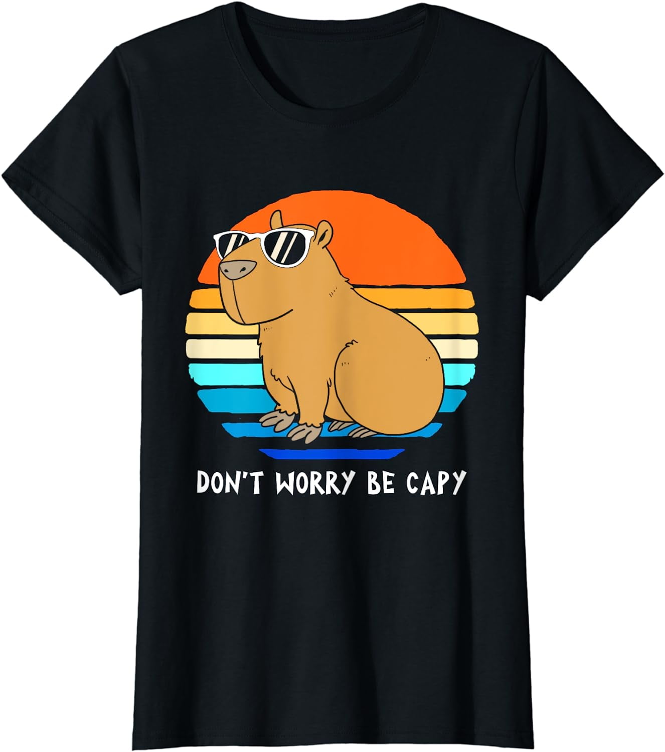 Retro Rodent Funny Capybara Dont Be Worry Be Capy T-Shirt - Walmart.com