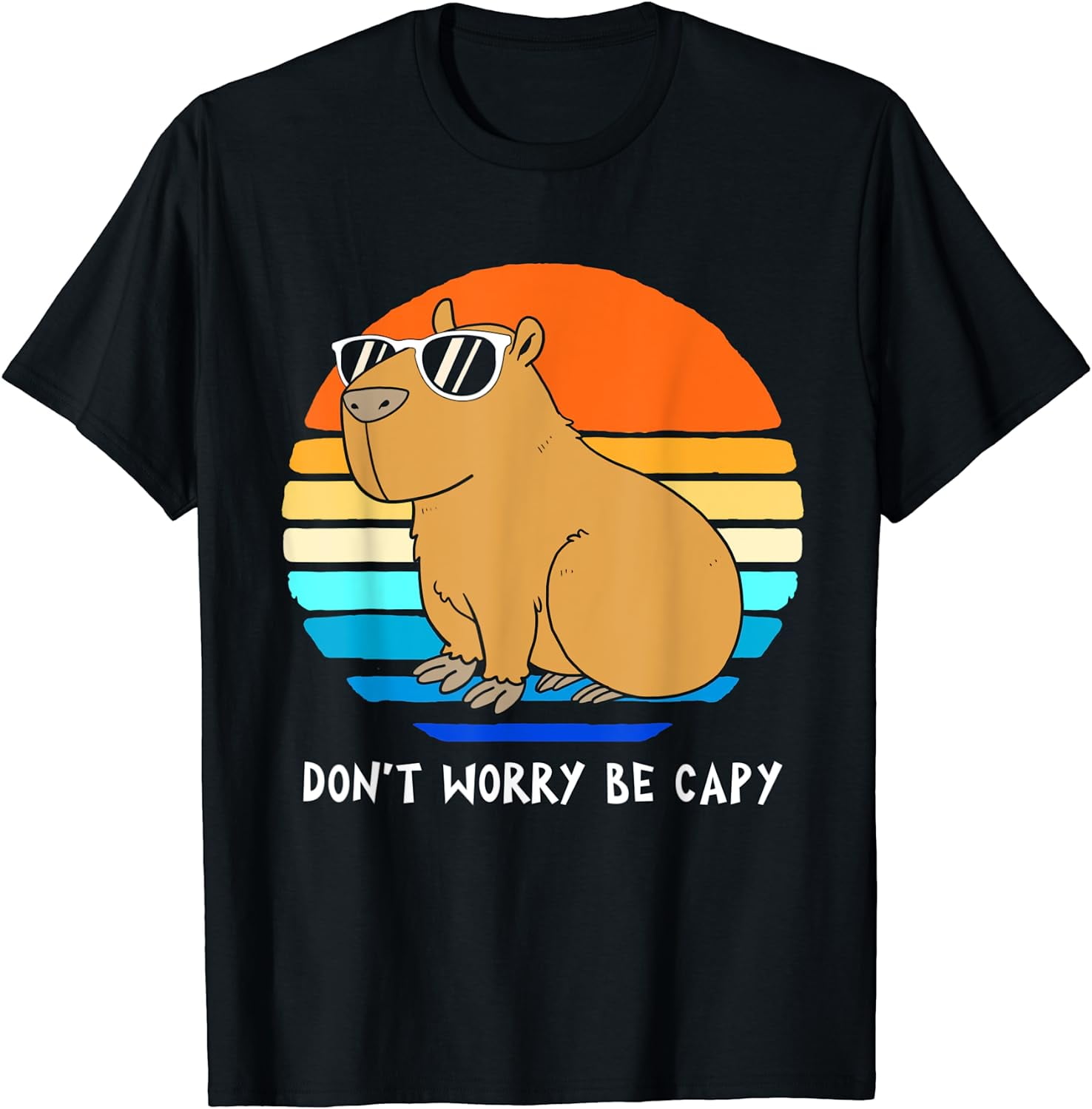 Retro Rodent Funny Capybara Dont Be Worry Be Capy T-Shirt - Walmart.com