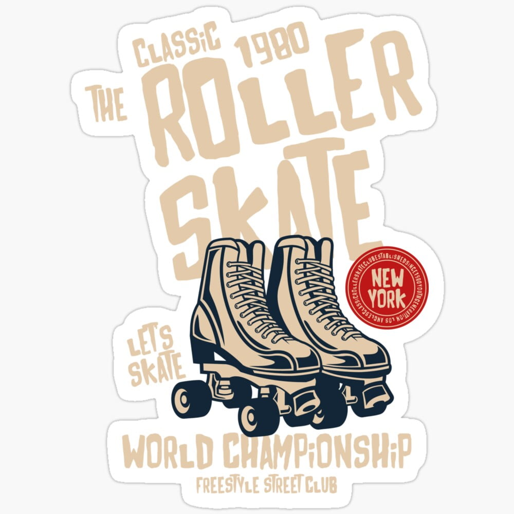 Retro Roller Skating 80S 90S Skate Party Derby Champ Sticker Phone ...