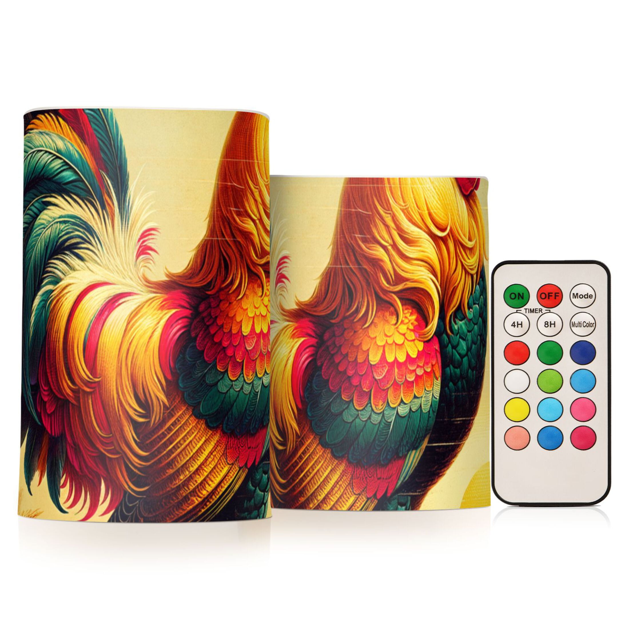 Retro Rooster Flameless Candles LED Lights Battery Operated Candles ...