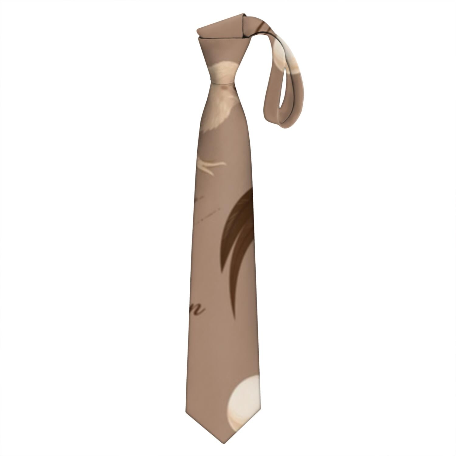 Retro Rooster & Hen Design Satin Tie for Men - Classic Wrinkle ...