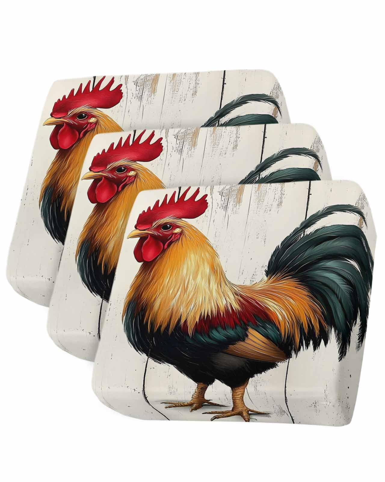 Retro Rooster Sofa Couch Cushion Covers Washable, Removable Stretchable ...