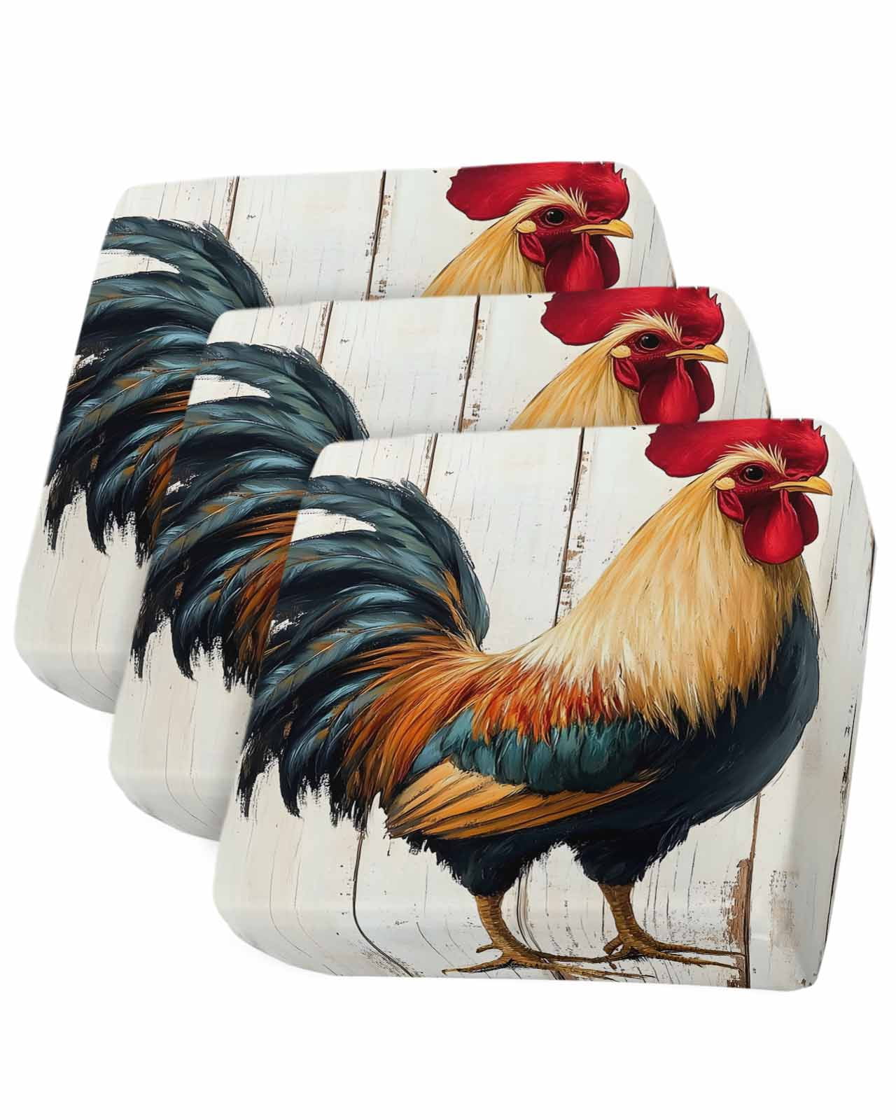 Retro Rooster Sofa Couch Cushion Covers Washable, Removable Stretchable ...