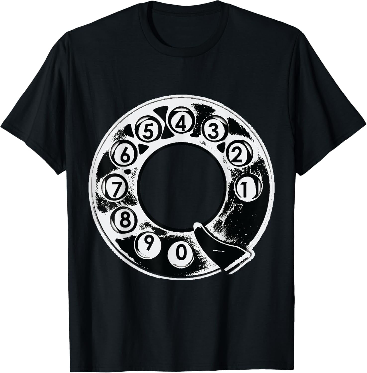 Retro Rotary Dial Phone T-Shirt men and women can wear, black, white ...