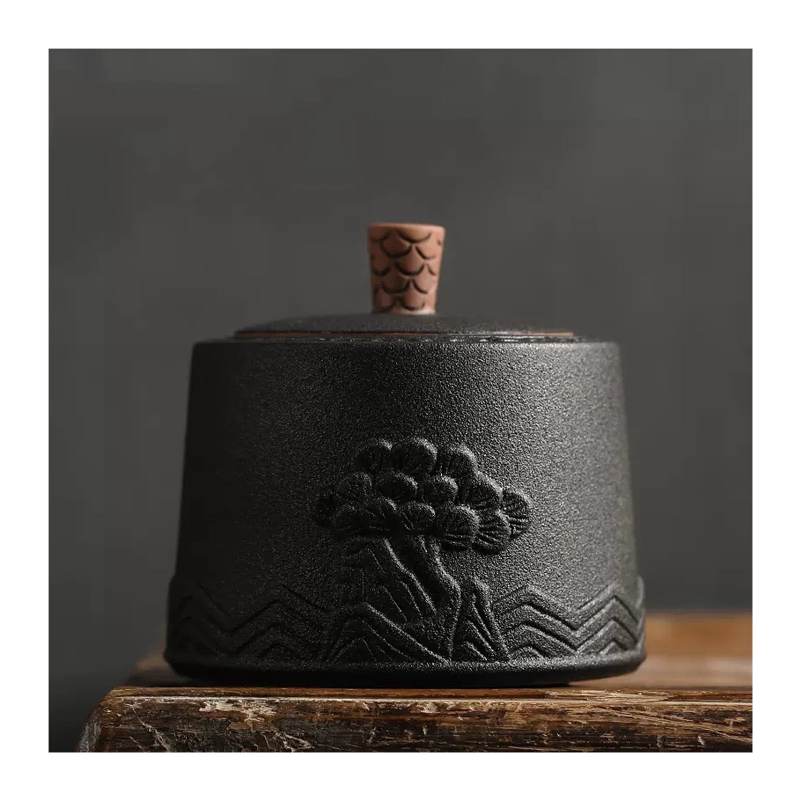 Retro Rough Pottery Loose Tea Tin Tea Storage Tea Caddy Tea Canister ...