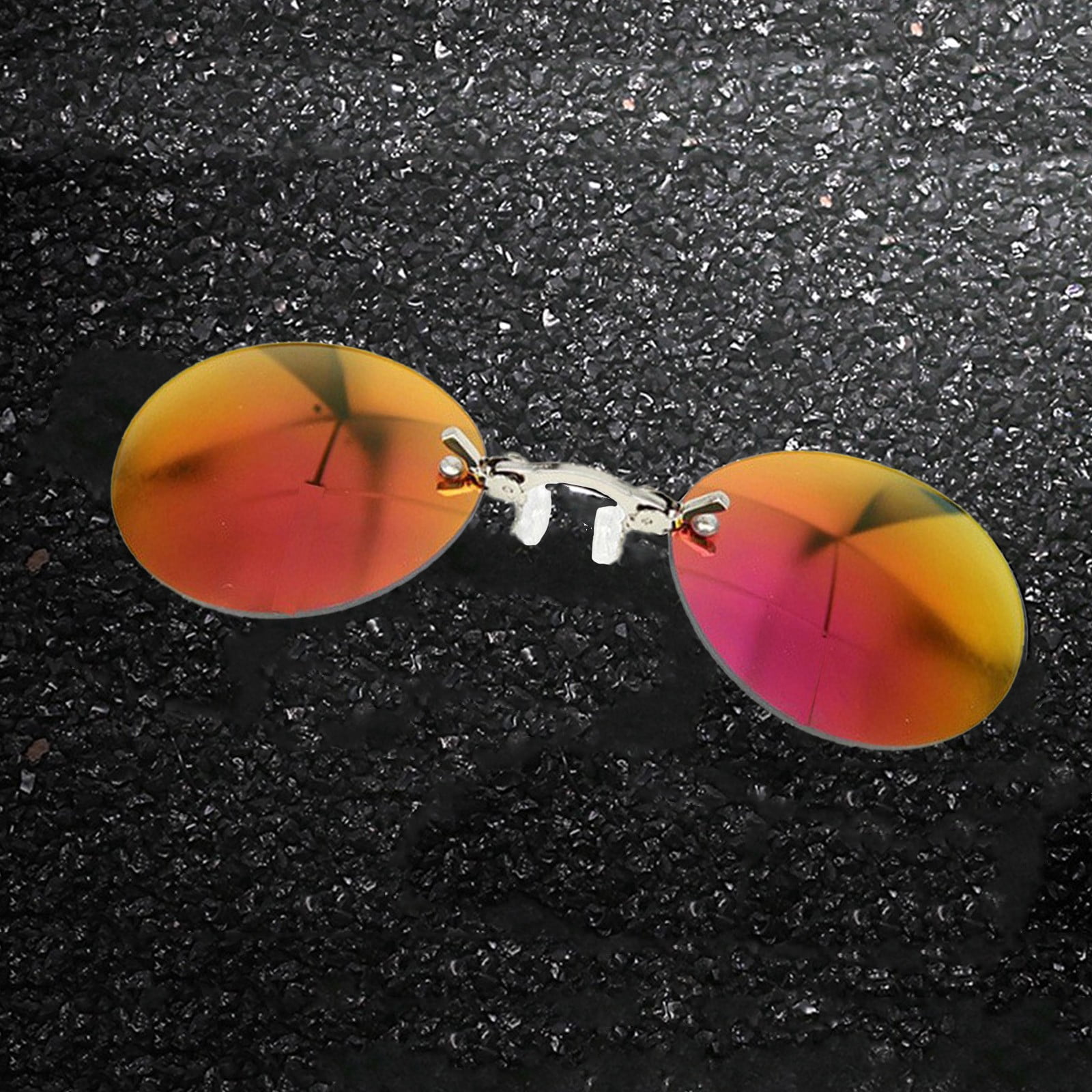 Retro Round Clip On Nose Glasses 2024 Sunglasses Fashion Rimless Men ...