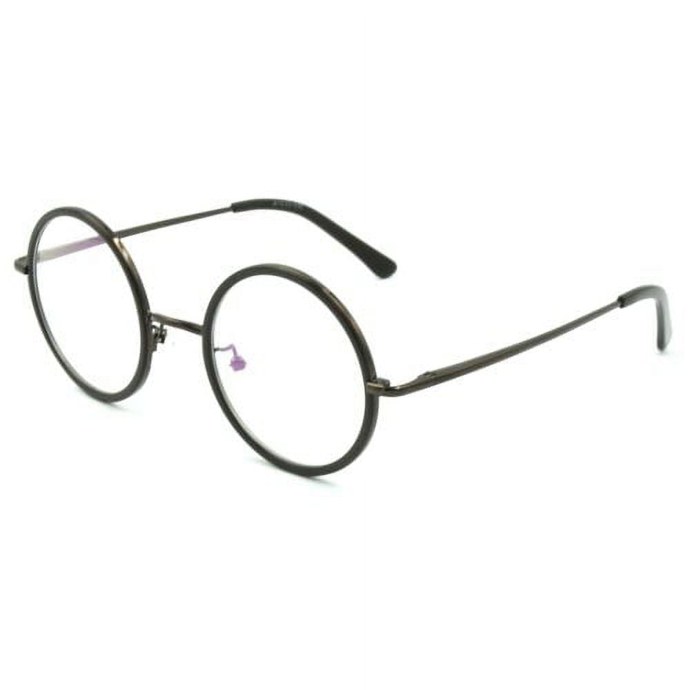 Retro Round Eyeglass Frames Spring Hinge Optical Metal Rx Vintage ...
