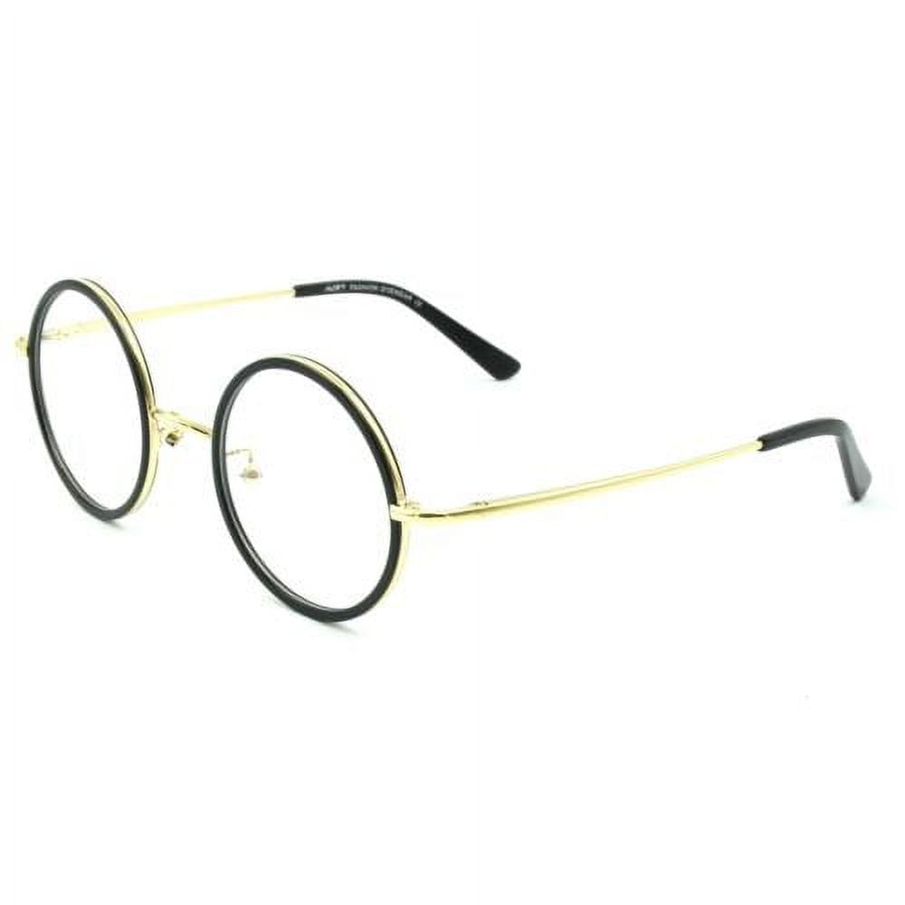 Retro Round Eyeglass Frames Spring Hinge Optical Metal Rx Vintage ...
