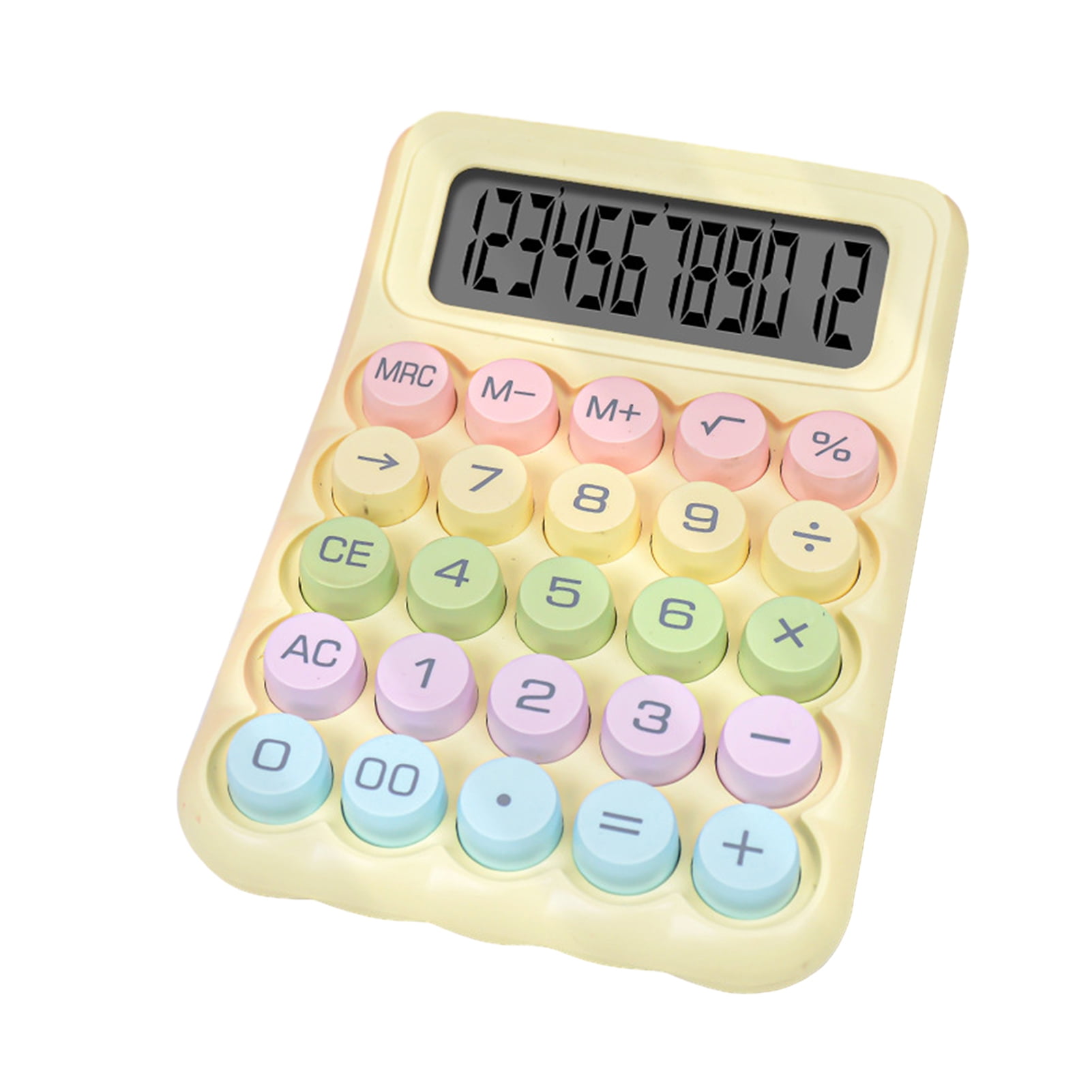 Retro Round-Key Desktop Calculator with 12-Digit Large LCD Display ...