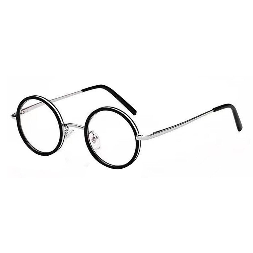 Retro Round Silver Reading Glasses Classic Spring Hinge Metal Readers ...