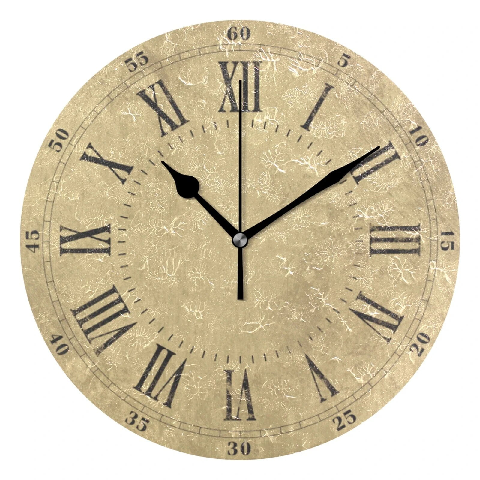 Retro Round Wall Clock Home Decor Vintage Hanging Non Ticking Silent ...