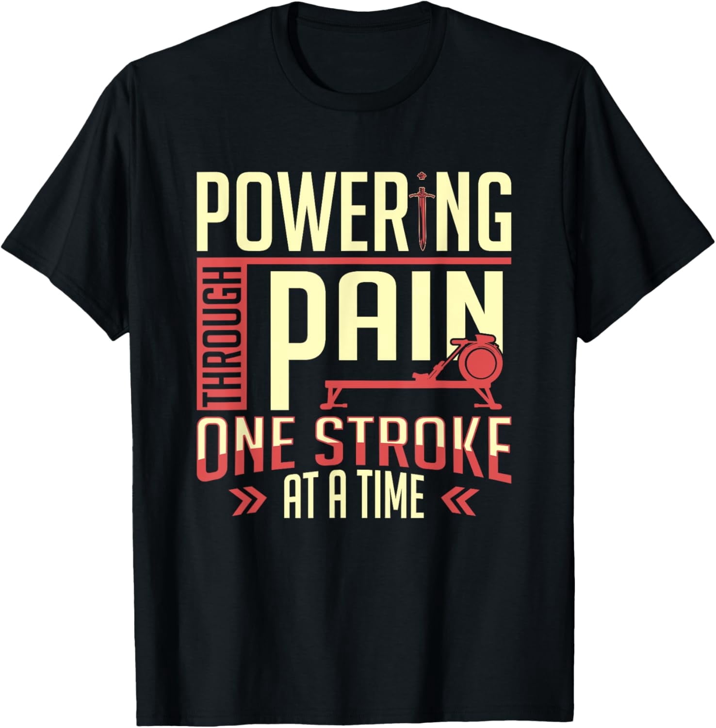Retro Rowing Machine T-Shirt Motivational Crew Athlete Workout Tee ...