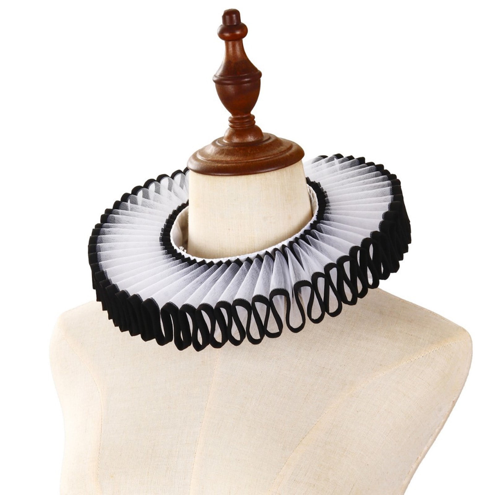 Retro Ruffled Collar Girls Cosplay Tie Victorian Collar Lapel Medieval ...