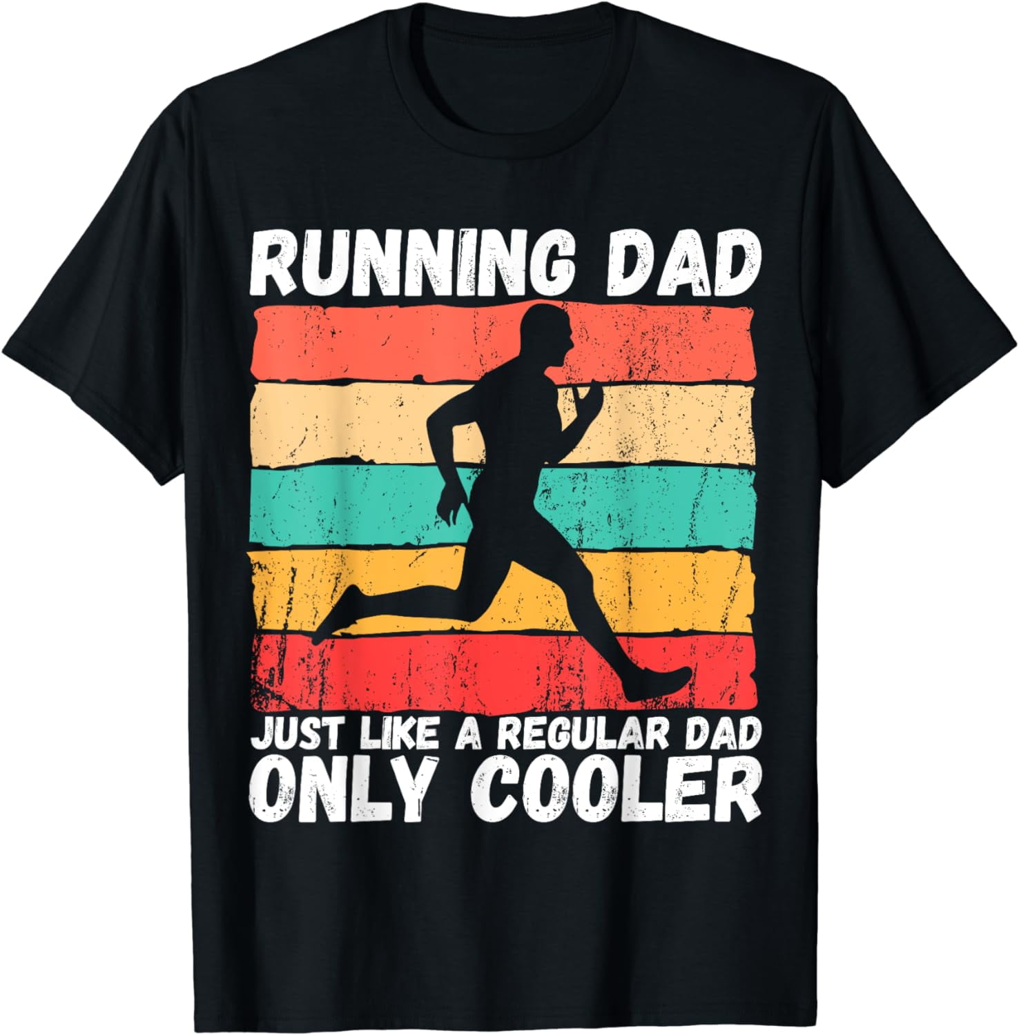 Retro Running Dad Funny Runner Marathon Athlete Humor Outfit T-Shirt ...