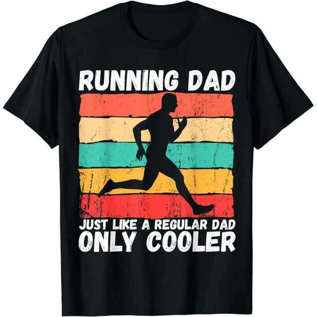 Retro Running Dad Funny Runner Marathon Athlete Humor Outfit T-Shirt ...