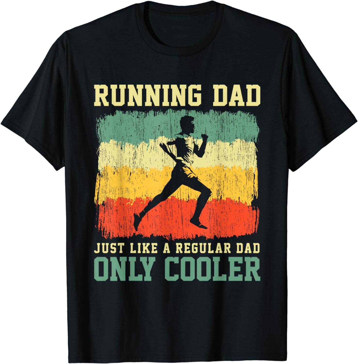 Retro Running Dad Funny Runner Marathon Athlete Humor Outfit T-Shirt ...
