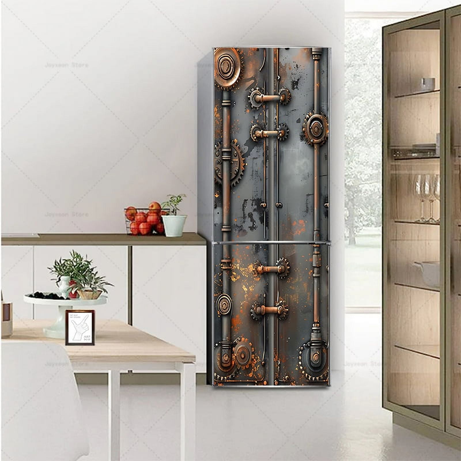 Retro Rust Art Door Sticker 3D Stereo Realistic Wall Sticker Mural PVC ...