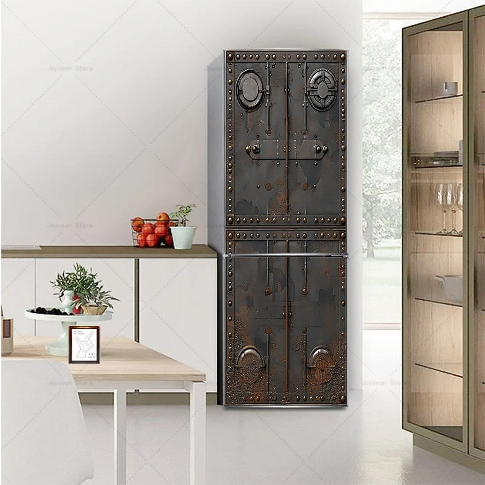 Retro Rust Art Door Sticker 3D Stereo Realistic Wall Sticker Mural PVC ...