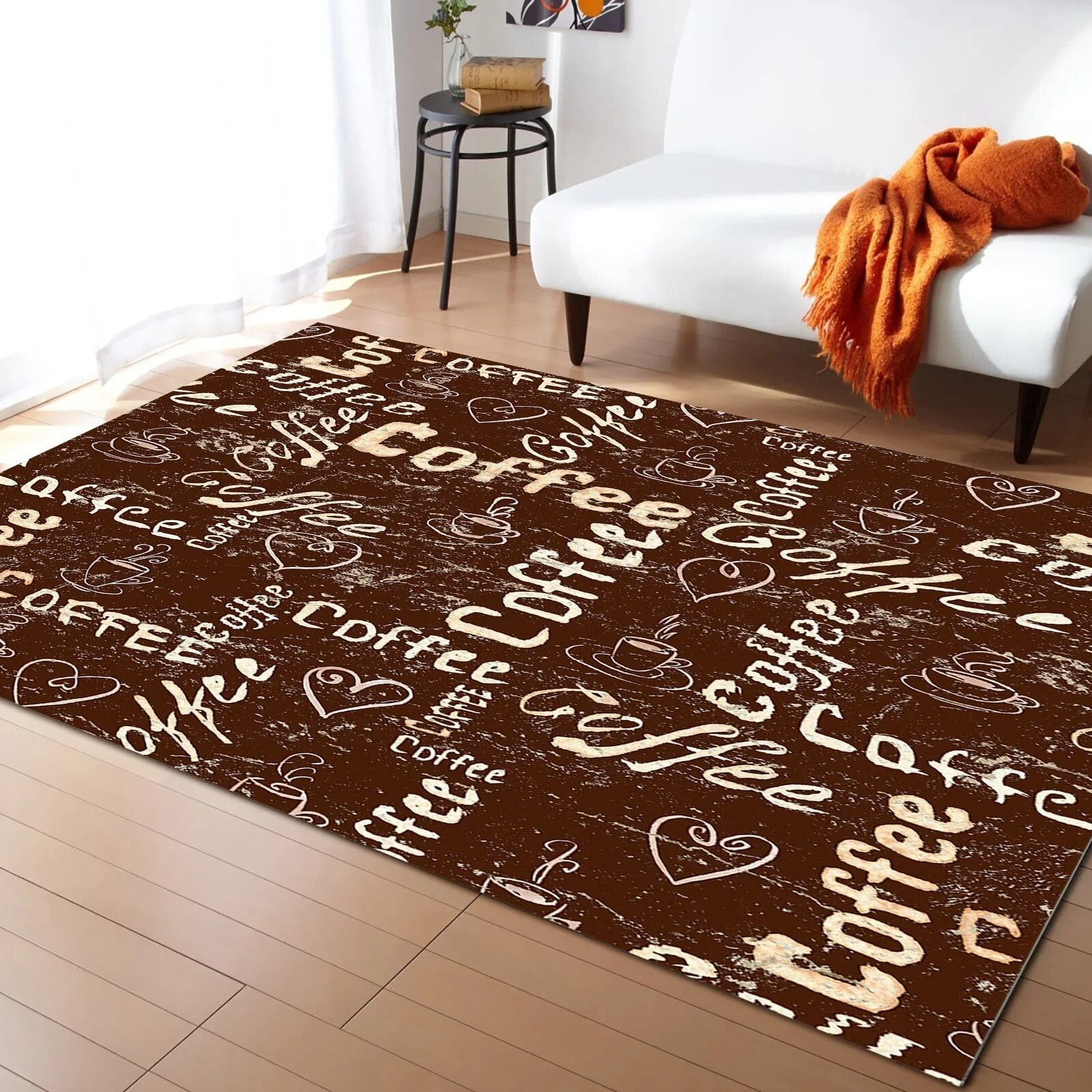 Retro Rustic Coffee Living Room Carpet Coffee Table Floor Mat Study ...