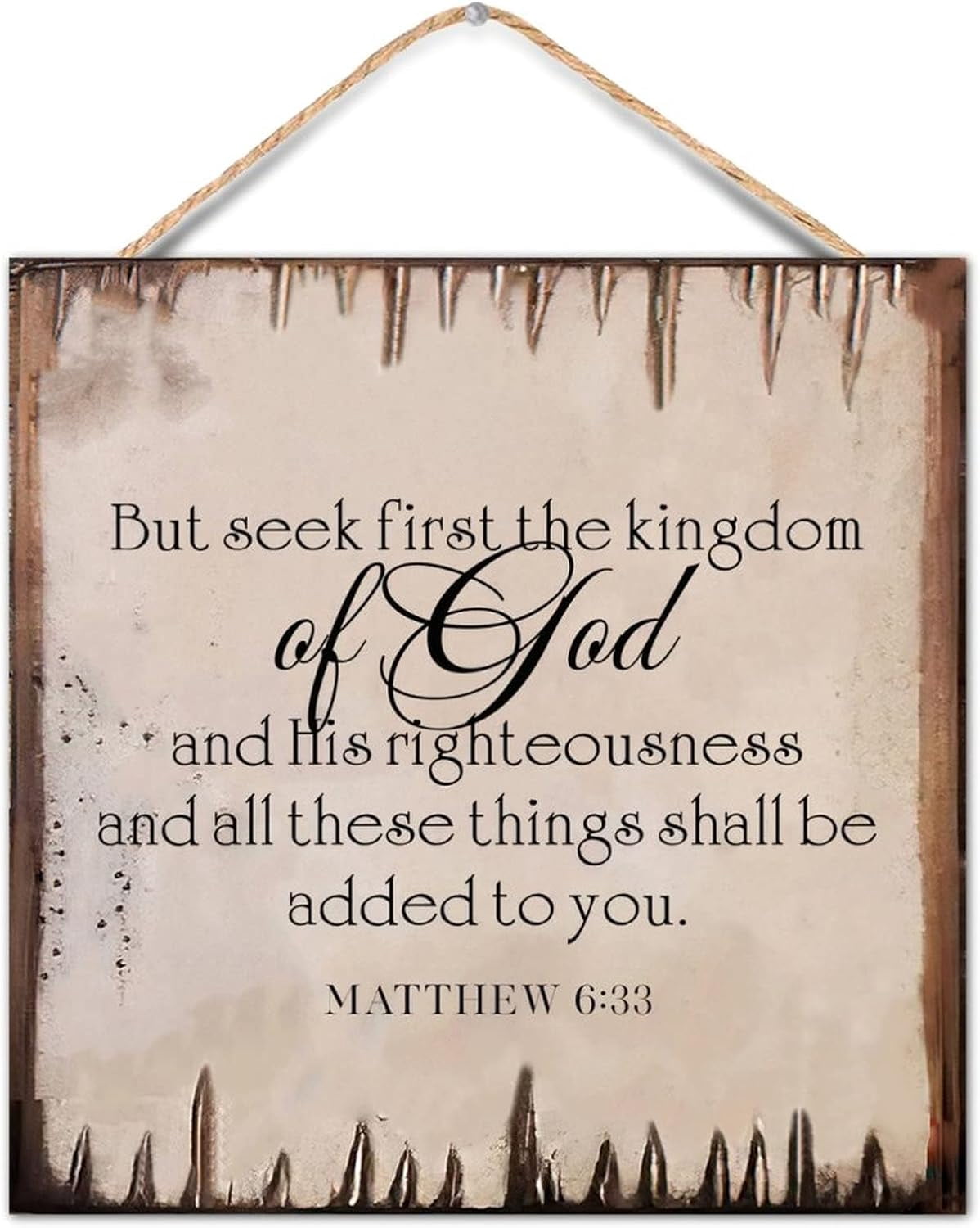 Retro Rustic Style 10X10 Inch Wood Pallet Bible Verse But Seek Ye First ...