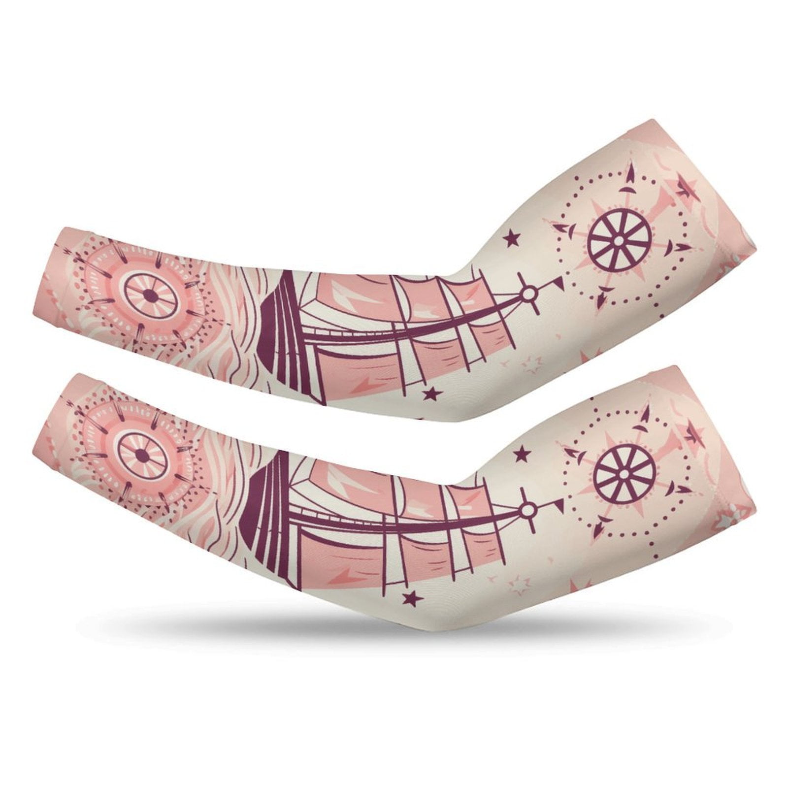 Retro Sail Cooling Arm Sleeves For Men & Women Sunscreen Arm Cover For ...