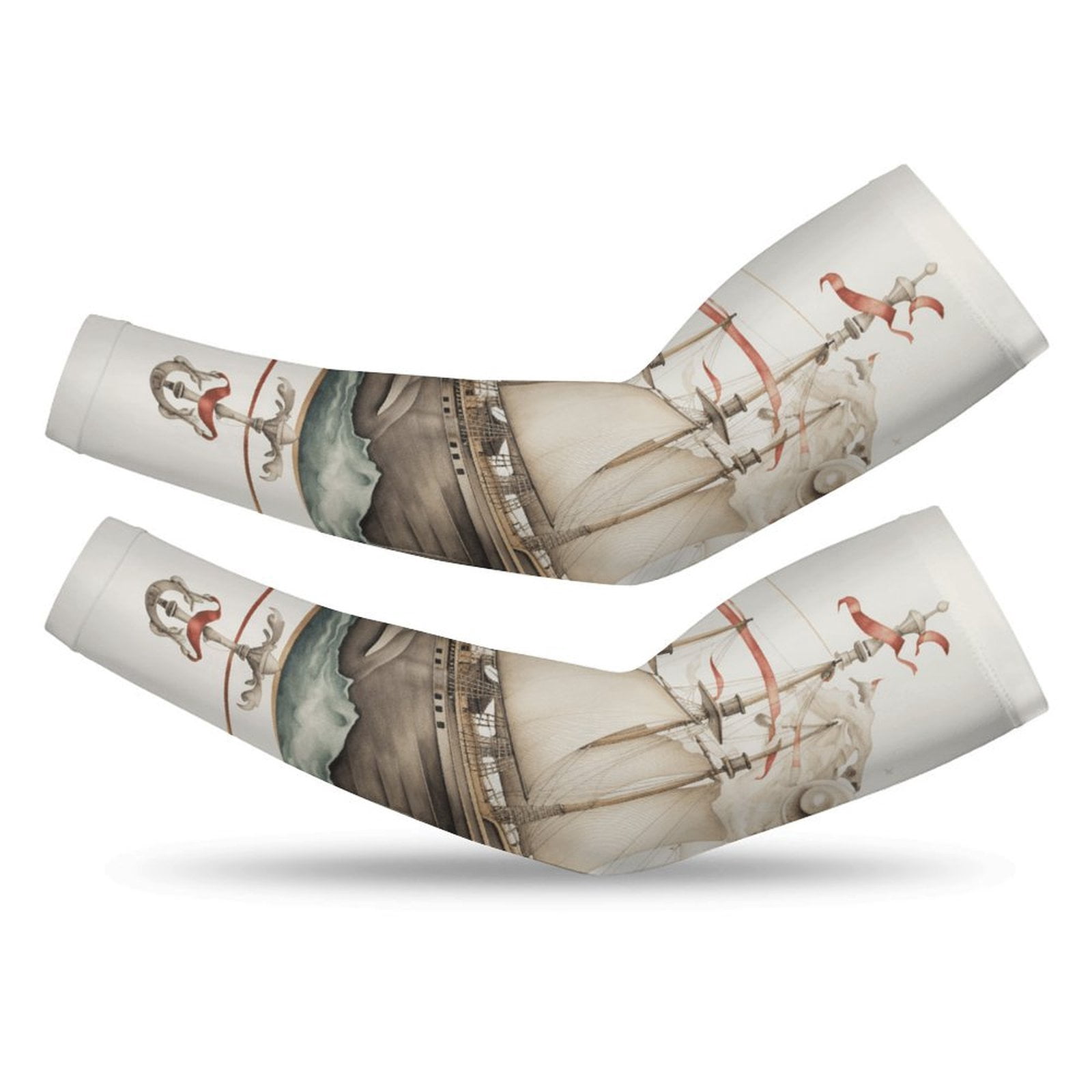 Retro Sail Cooling Arm Sleeves For Men & Women Sunscreen Arm Cover For ...