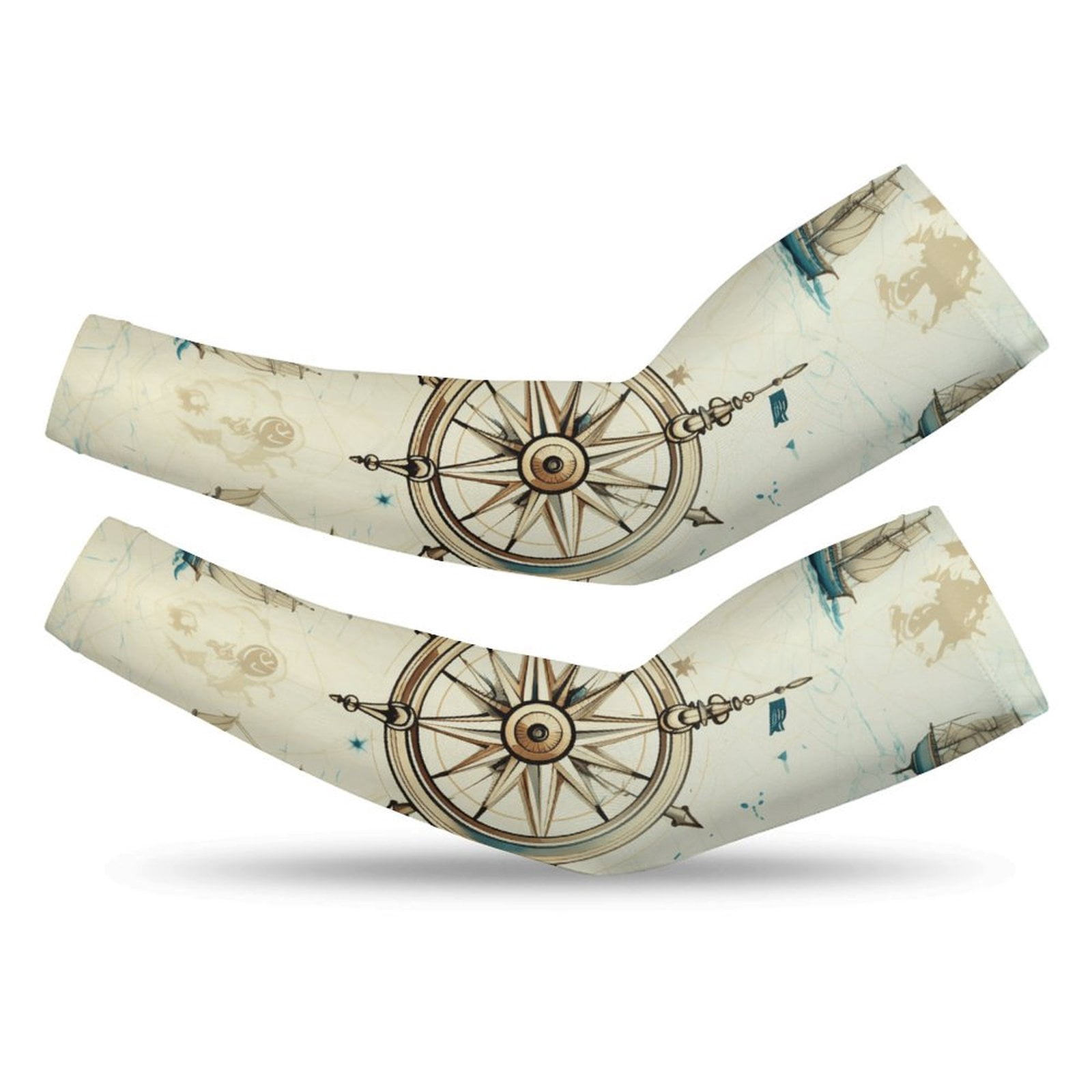 Retro Sail Cooling Arm Sleeves For Men & Women Sunscreen Arm Cover For ...