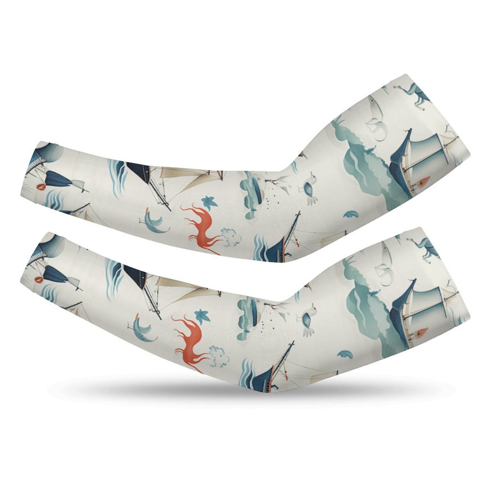 Retro Sail Cooling Arm Sleeves For Men & Women Sunscreen Arm Cover For ...