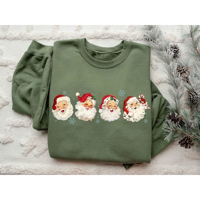 Retro Santa Christmas Sweatshirt, Christmas Santa Sweatshirt, Retro ...