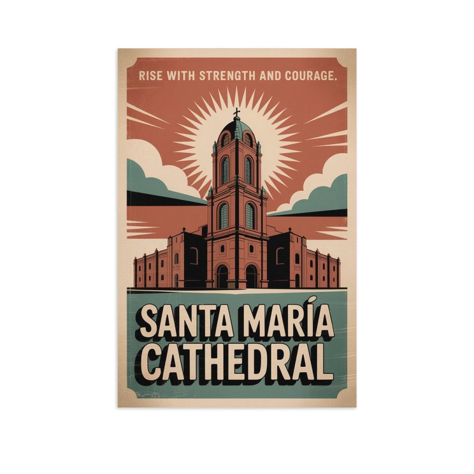 Retro Santa María Cathedral Poster Motivational Inspirational Vintage ...