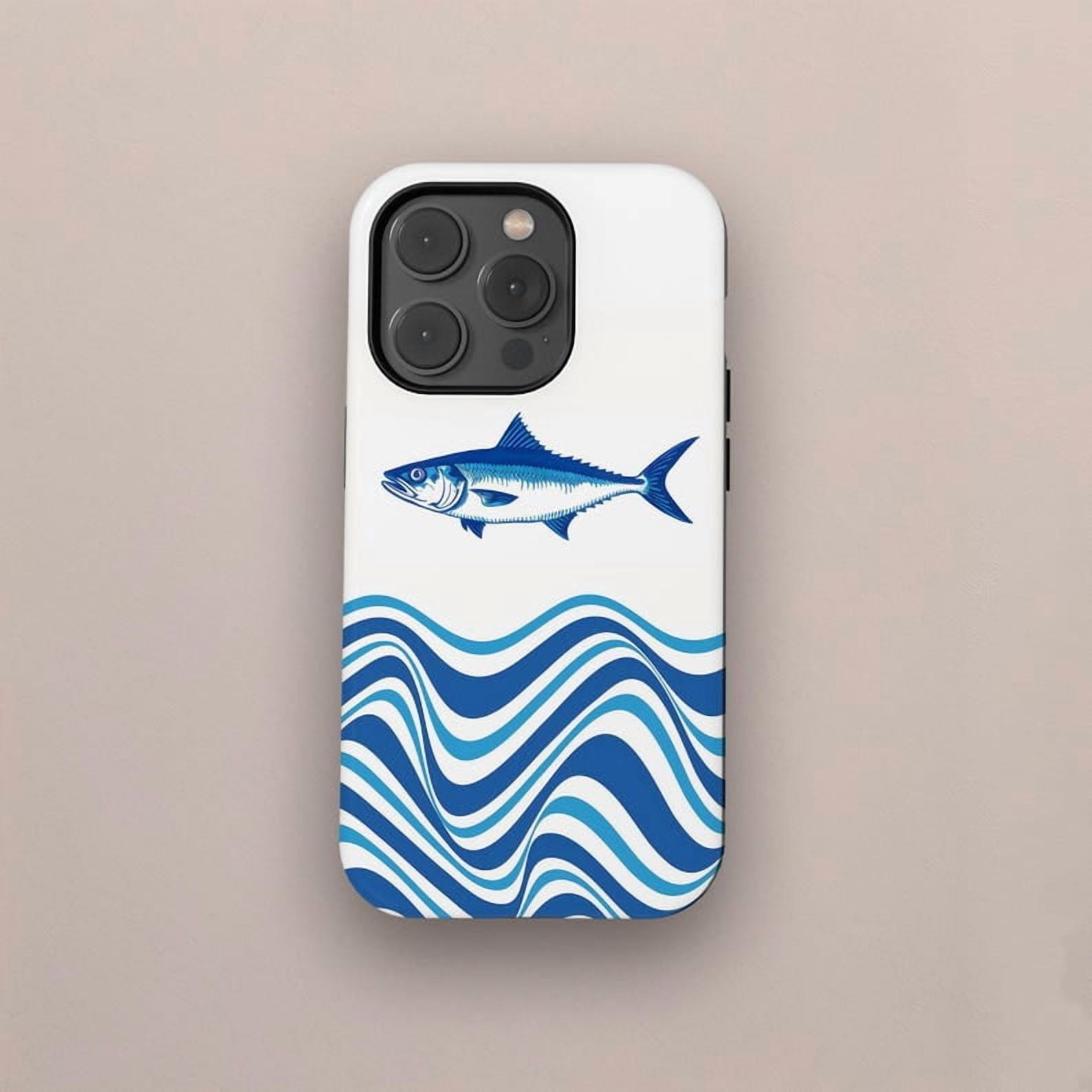 Retro Sardine Fish Ocean Theme Phone Case, Sea Animal Design with ...