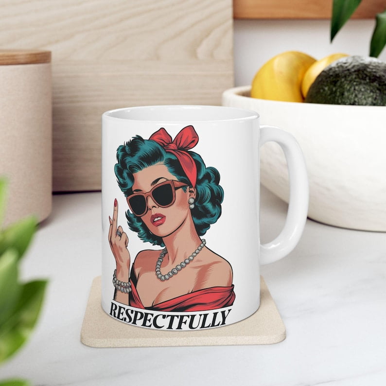 Retro Sassy Attitude Mug – Respectfully Bold, Vintage-Inspired Coffee ...