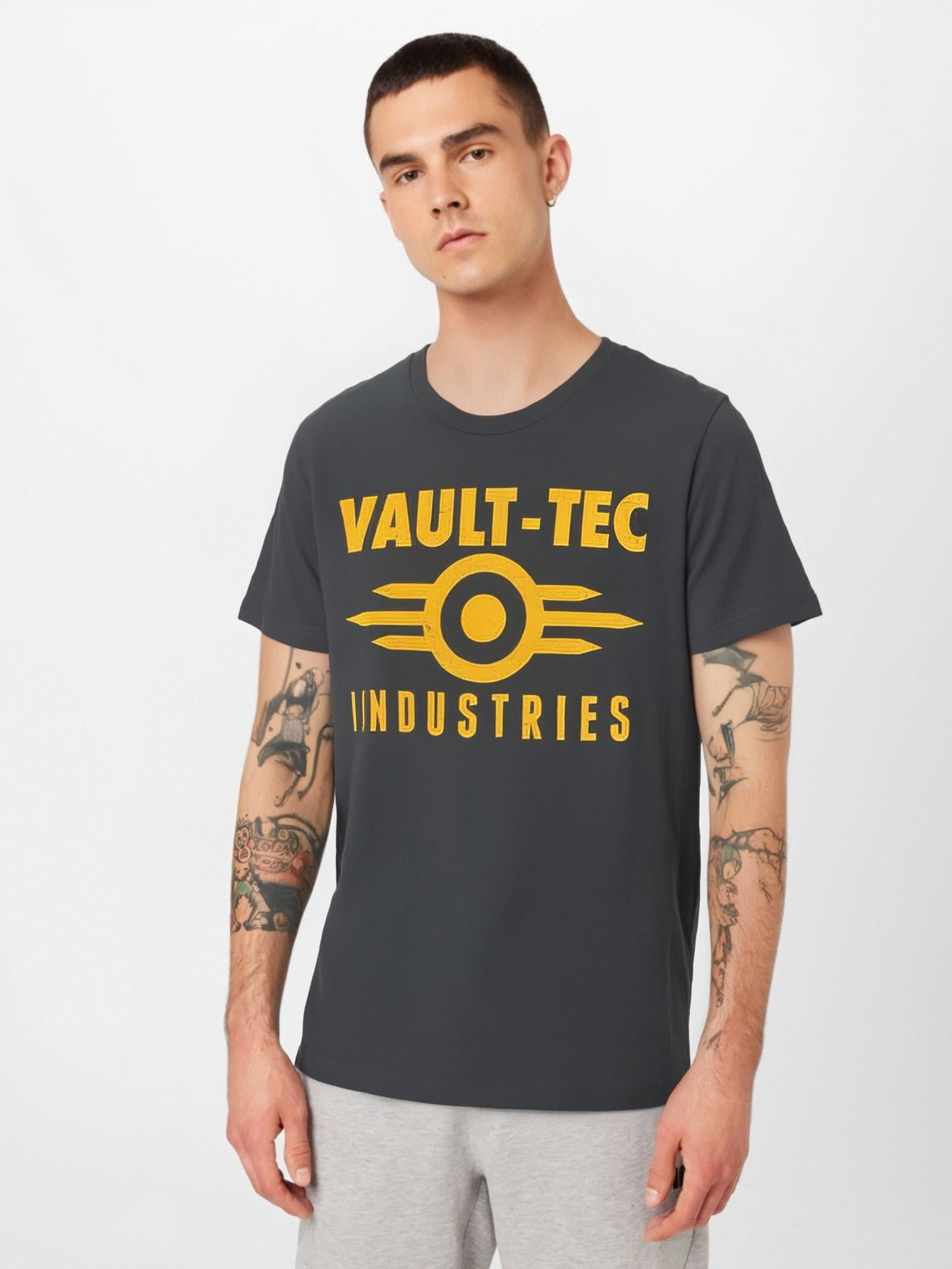 Retro Scifi Vault Tec Industries Logo Premium T-Shirt funny Men’s Short Sleeve Graphic T-shirt ...