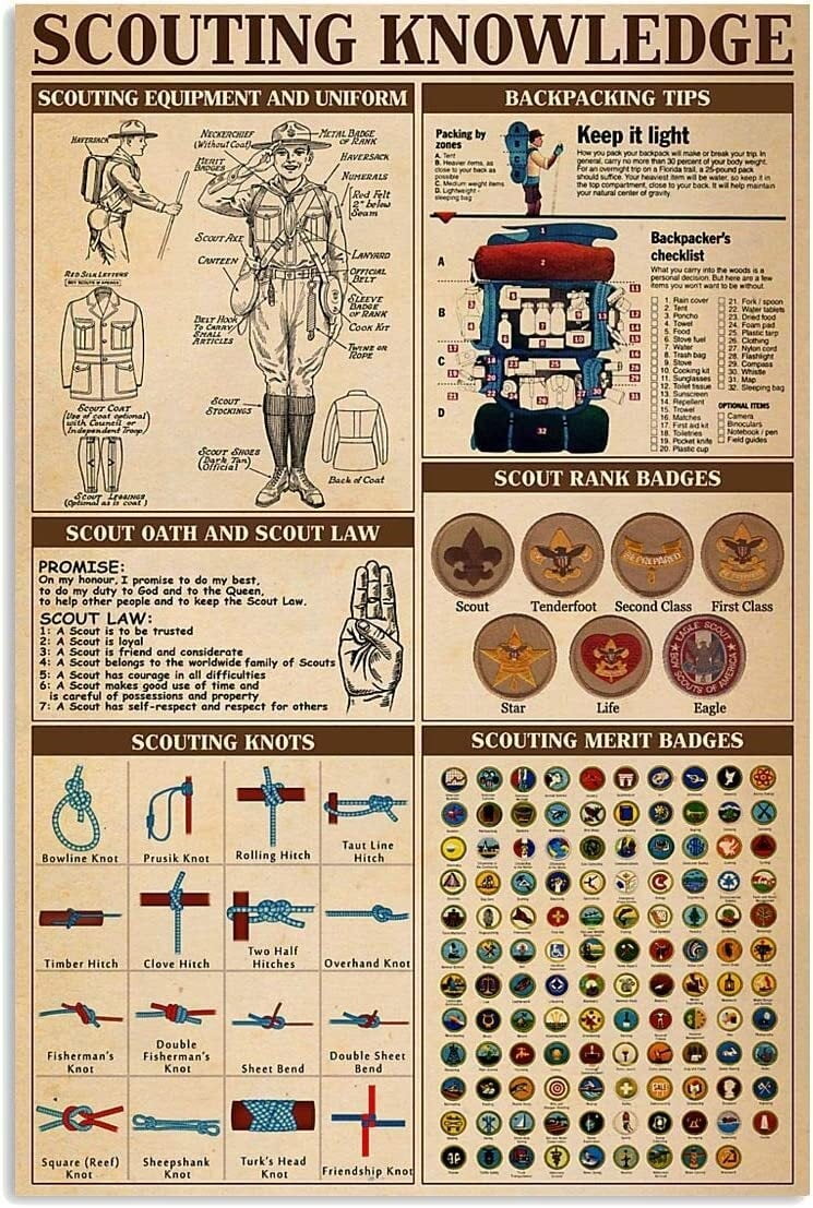 Retro Scouting Knots Guide Poster Scouting Knowledge Retro Posters ...