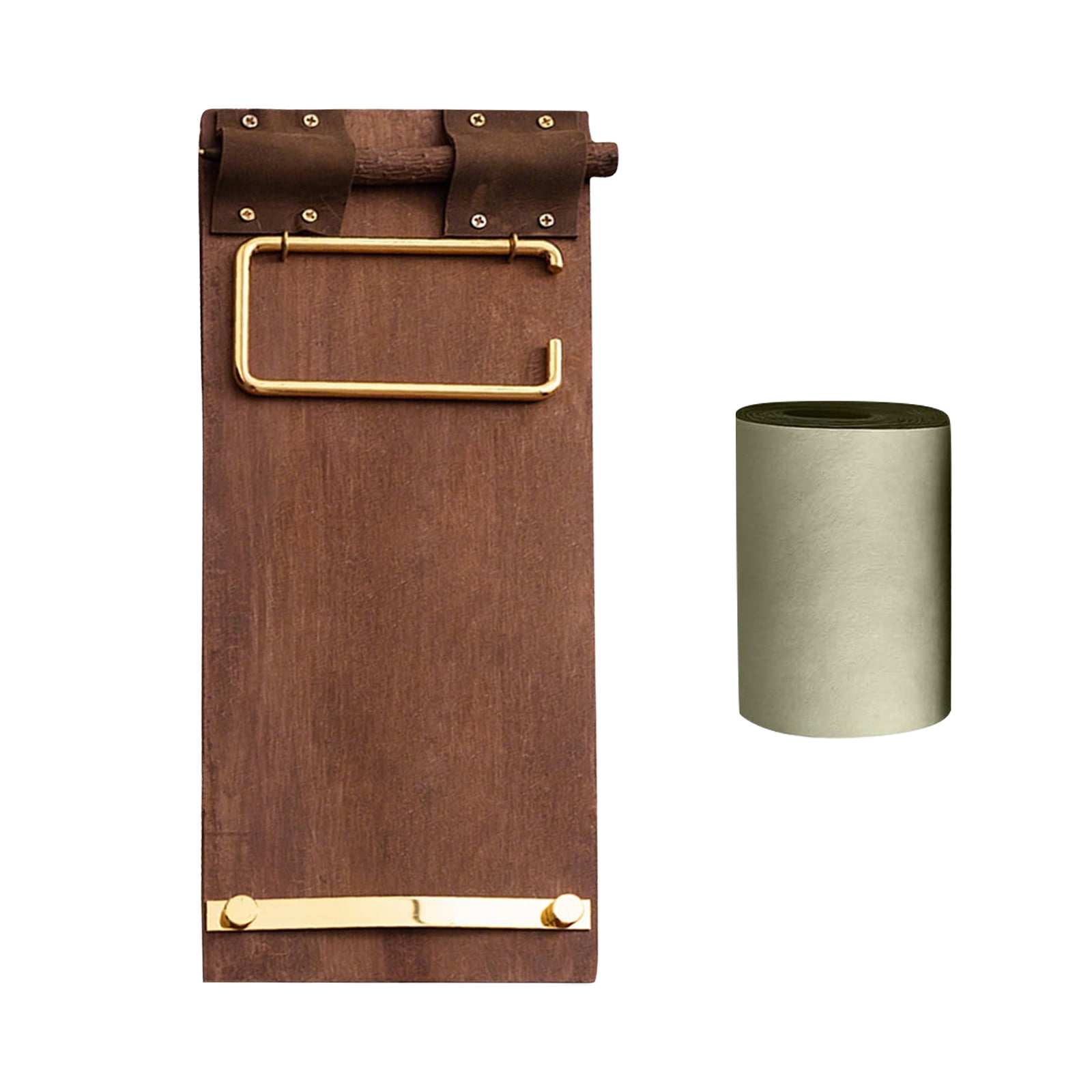 Retro Scroll Notebook with Wooden Holder - Kraft Paper Roll for Wall ...