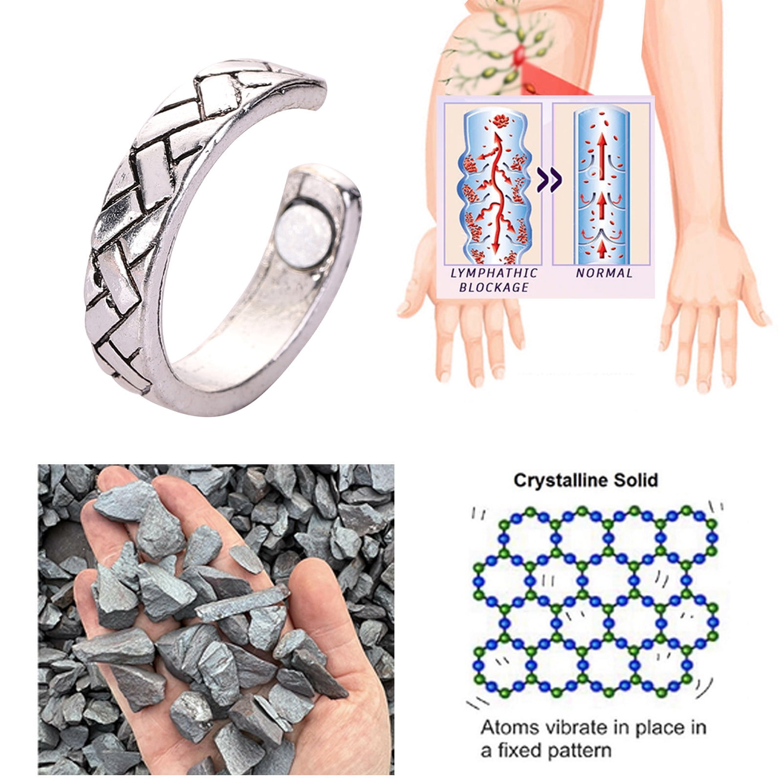Retro Sculpture Lymphatic Drainage The-rapy Magnetic Ring Germanium ...