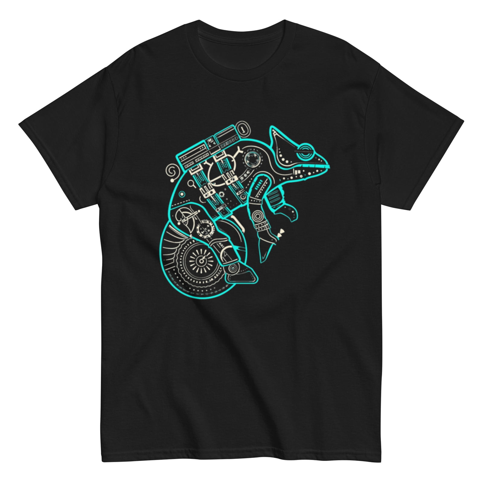 Retro Seam punk Lizard classic tee; Reptile lover t-shirt Mechanics ...