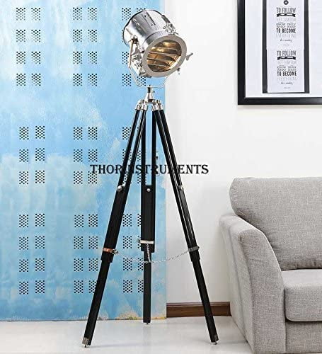 Retro Searchlight Wooden Tripod Stand Search Light Studio Spot Lamp ...