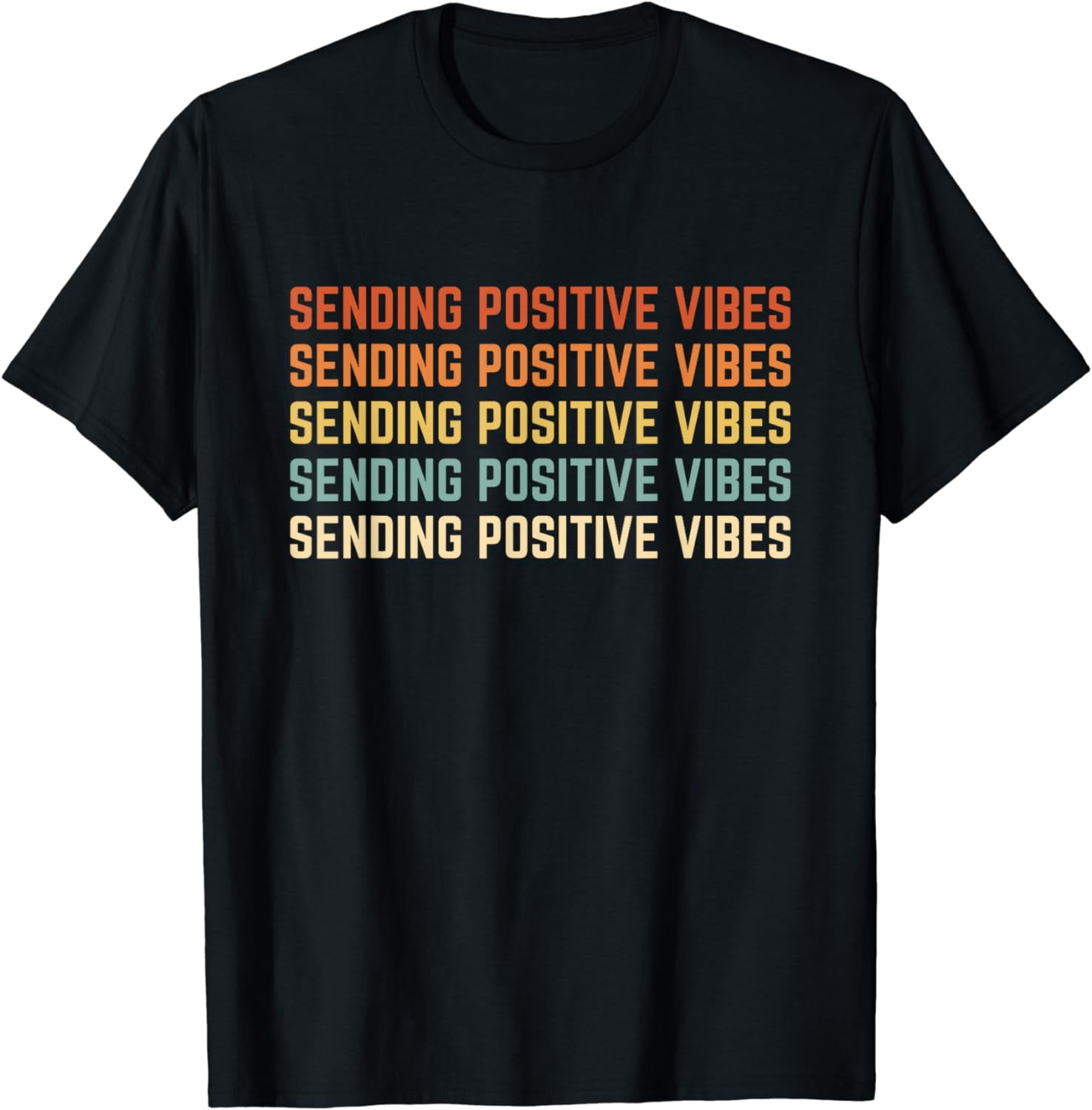 Retro Sending Positive Vibes Saying Self Care Mental Health T-Shirt ...