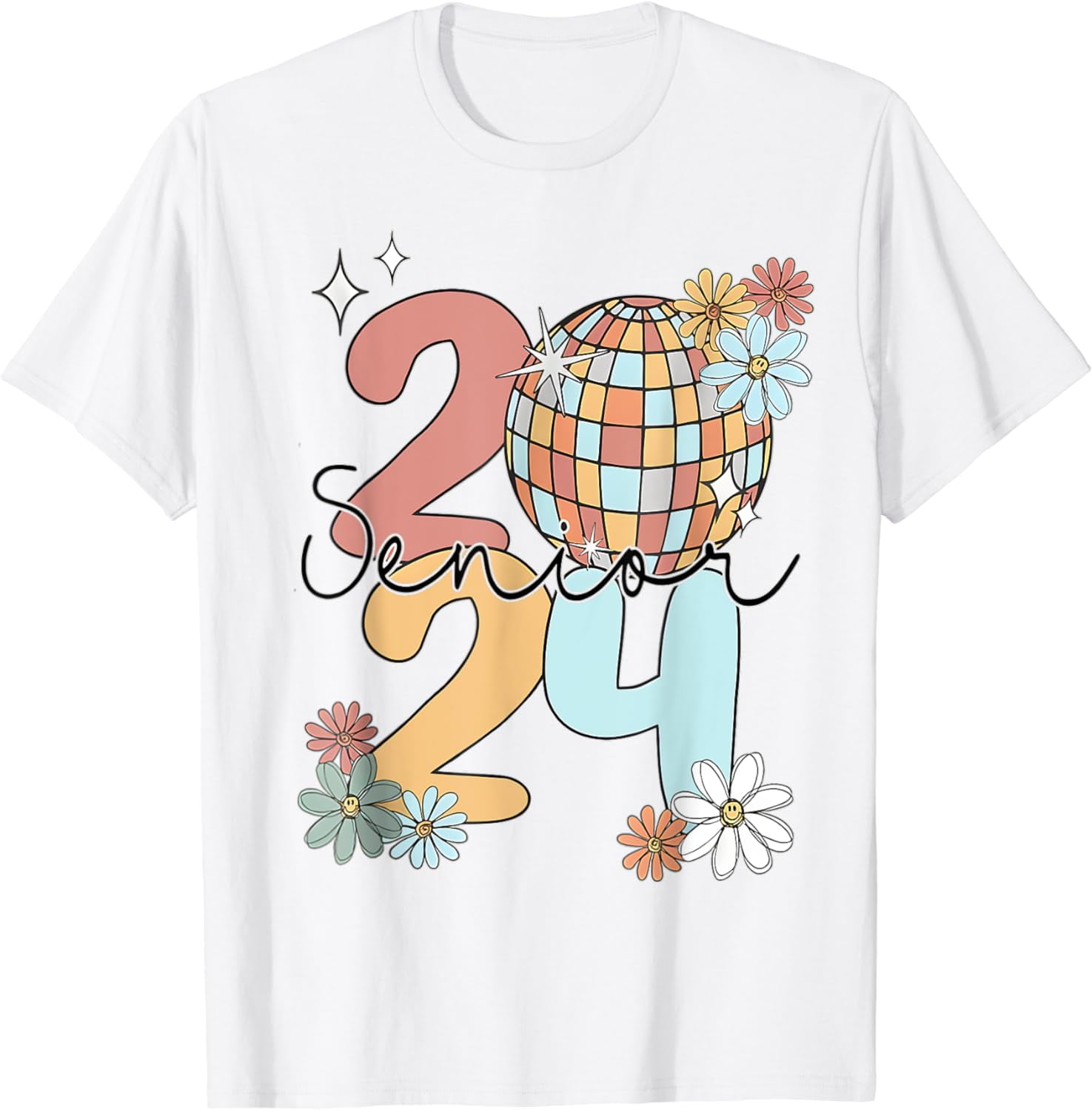 Retro Senior 2024 Disco Ball Class Of 2024 Graduate T-Shirt - Walmart.com
