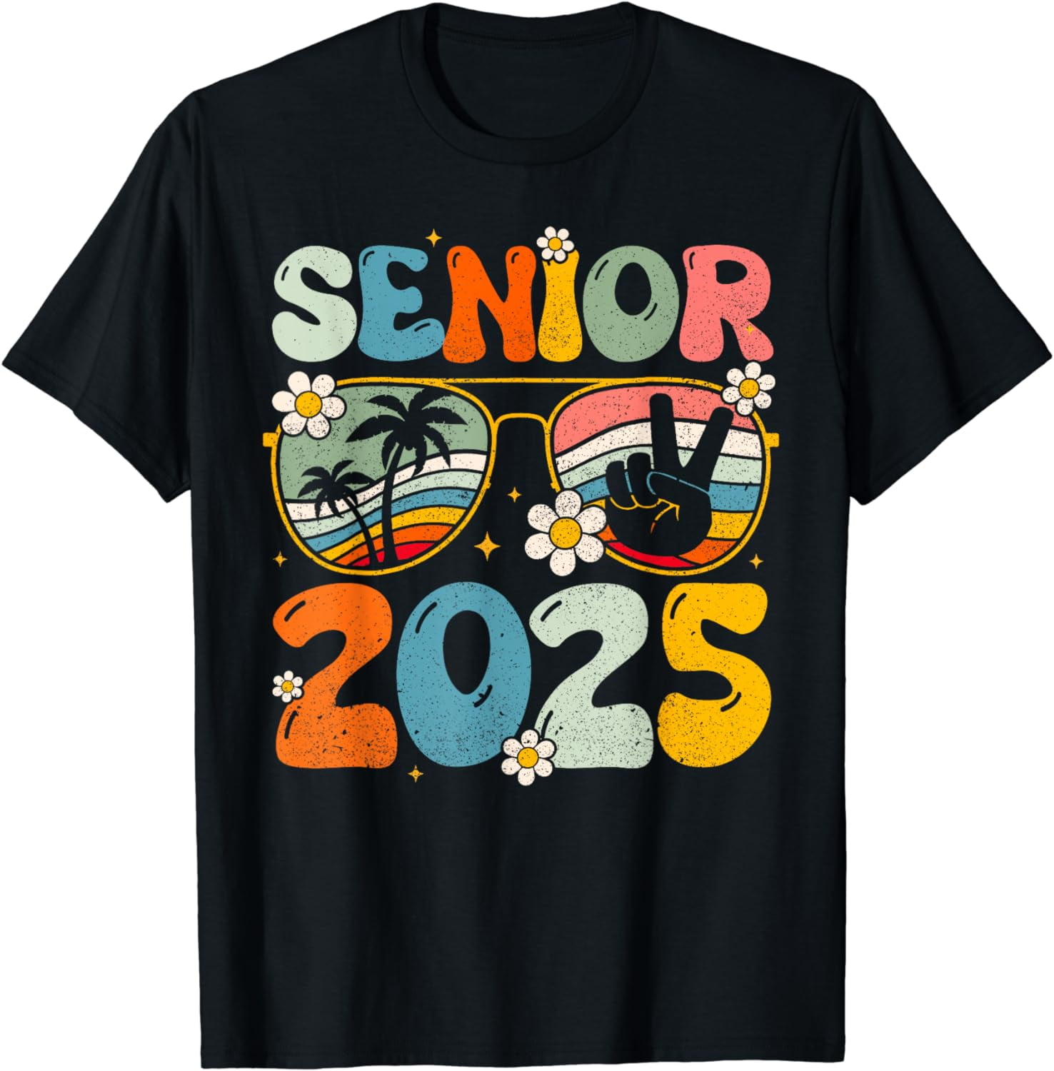 Retro Senior 2025 Back to School Class Of 2025 Graduation Cotton T ...