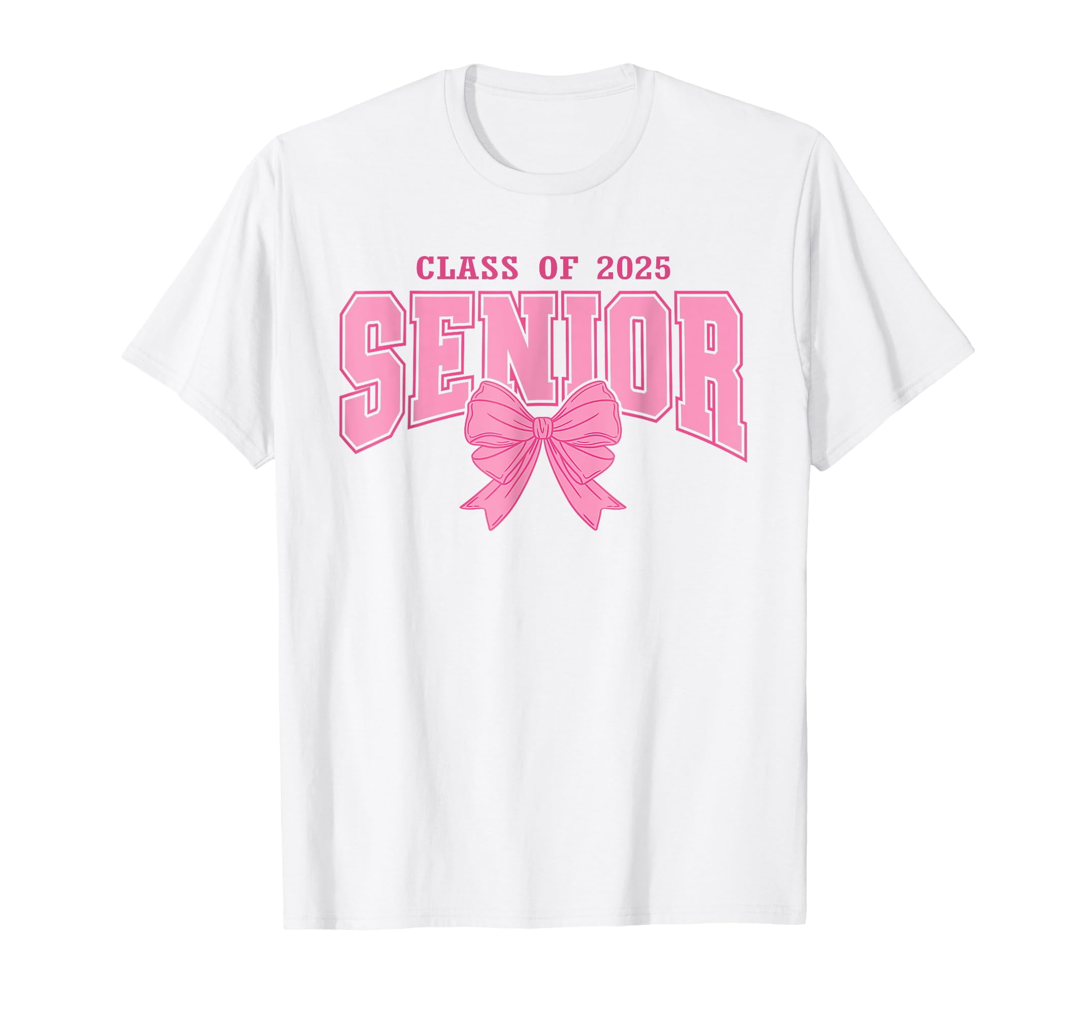 Retro Senior 25 Class Of 2025 Graduation Coquette Pink Bow T-Shirt ...