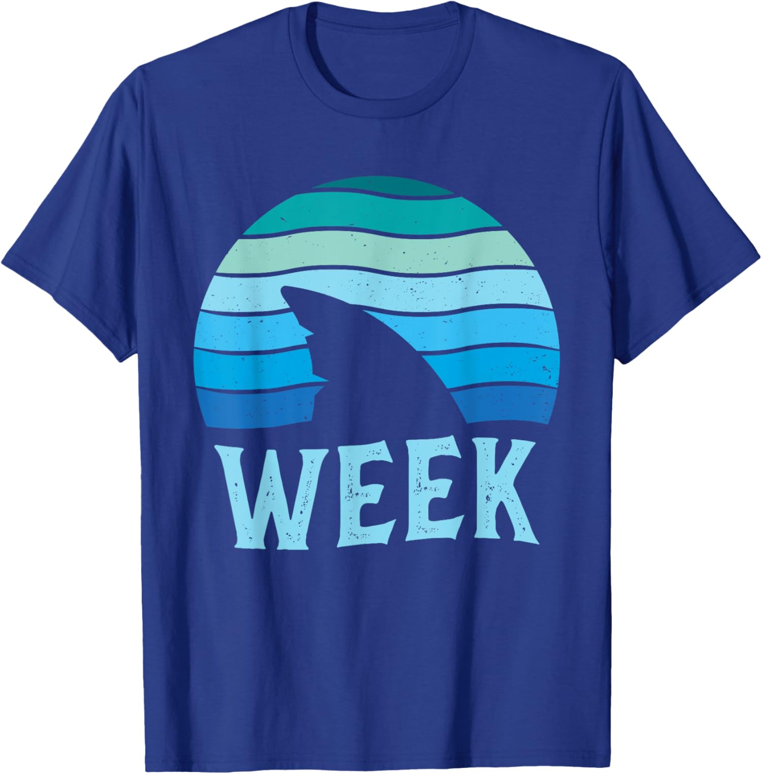Retro Shark Fin Week 2025 Ocean Wildlife Summer Tribute to Sharks and ...